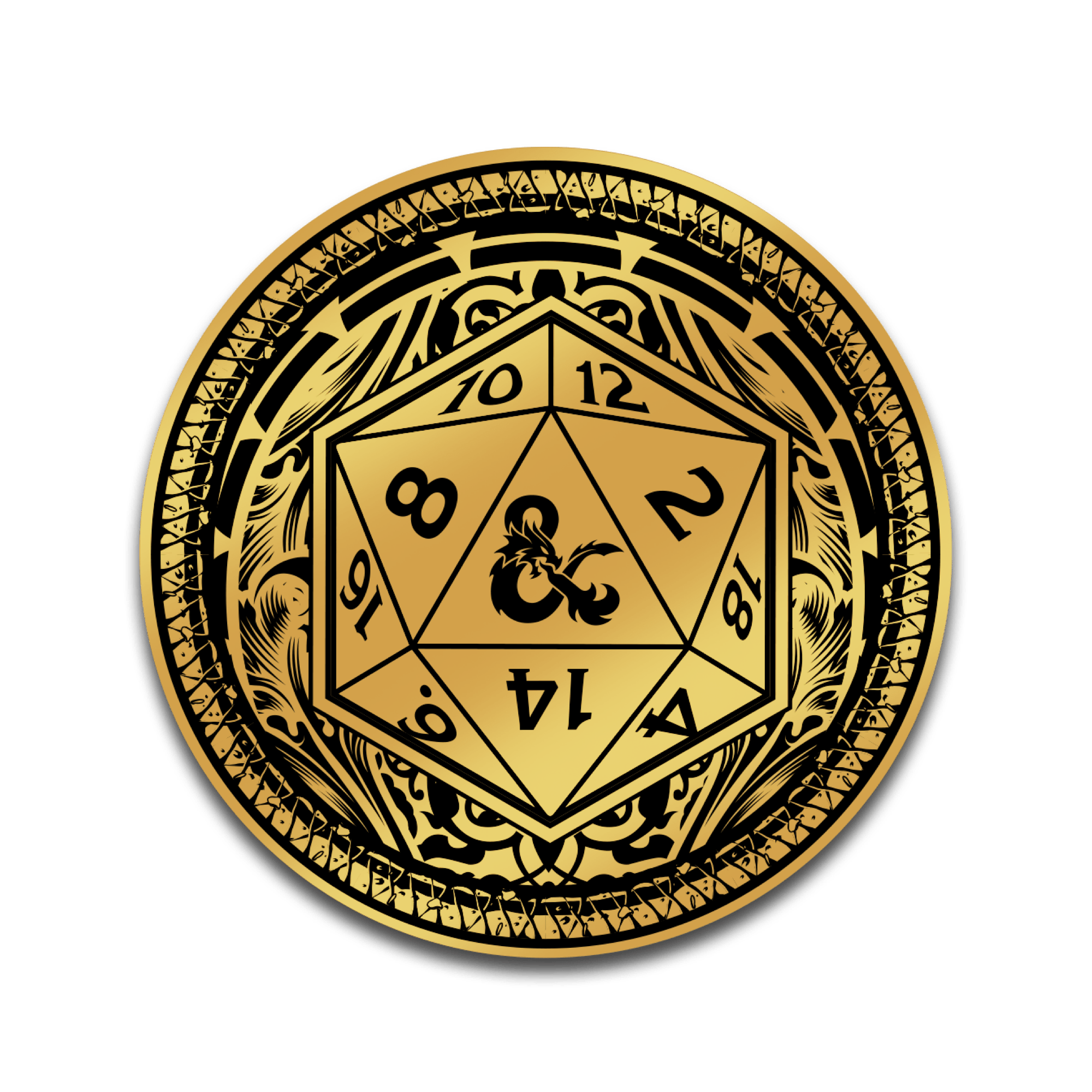 Dungeons & Dragons - Ornate Gold D20 – Pinfinity - Augmented Reality ...